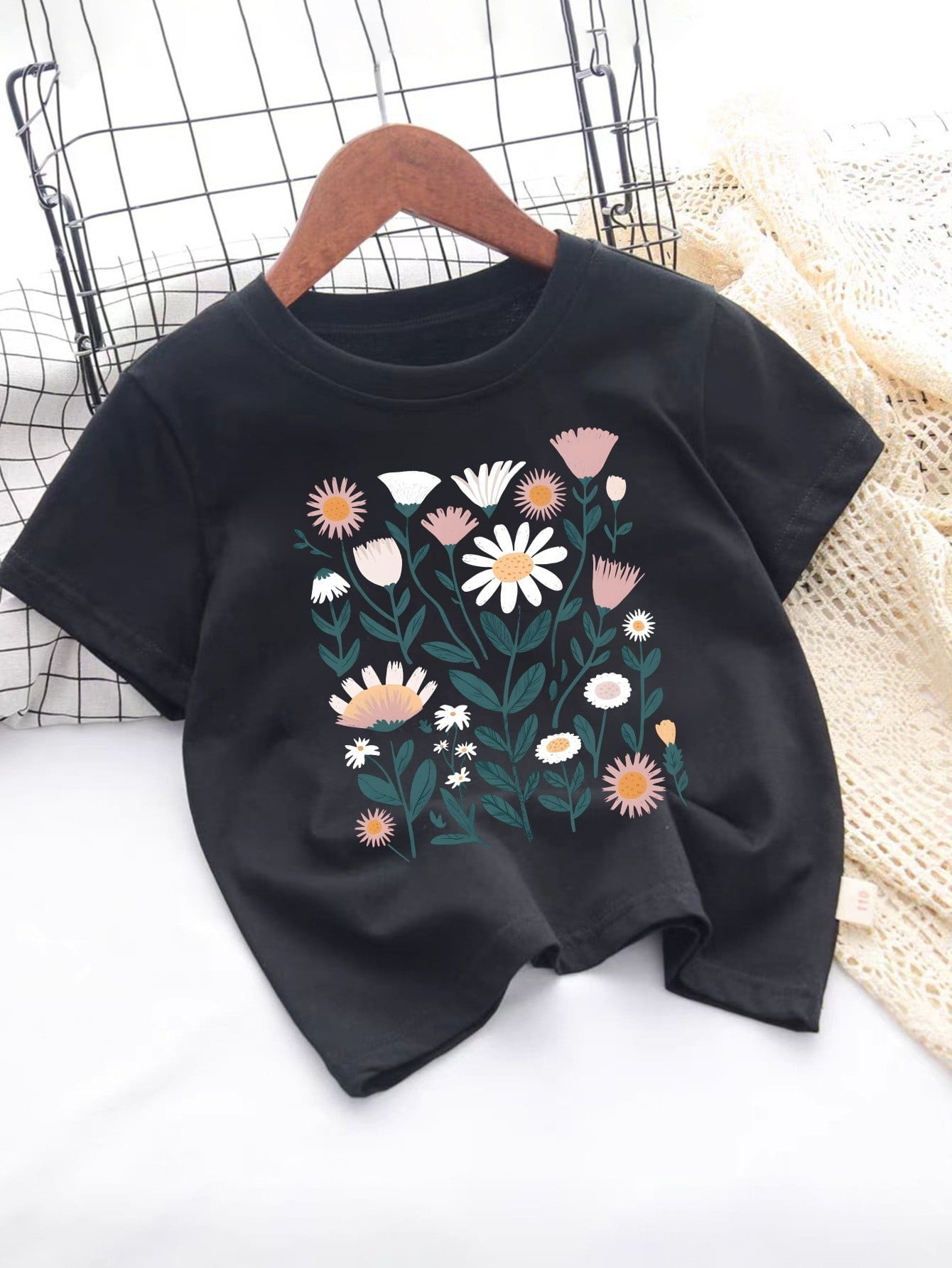 Adorable Daisy Floral Cotton T-Shirt for Girls - Soft, Lightweight ...