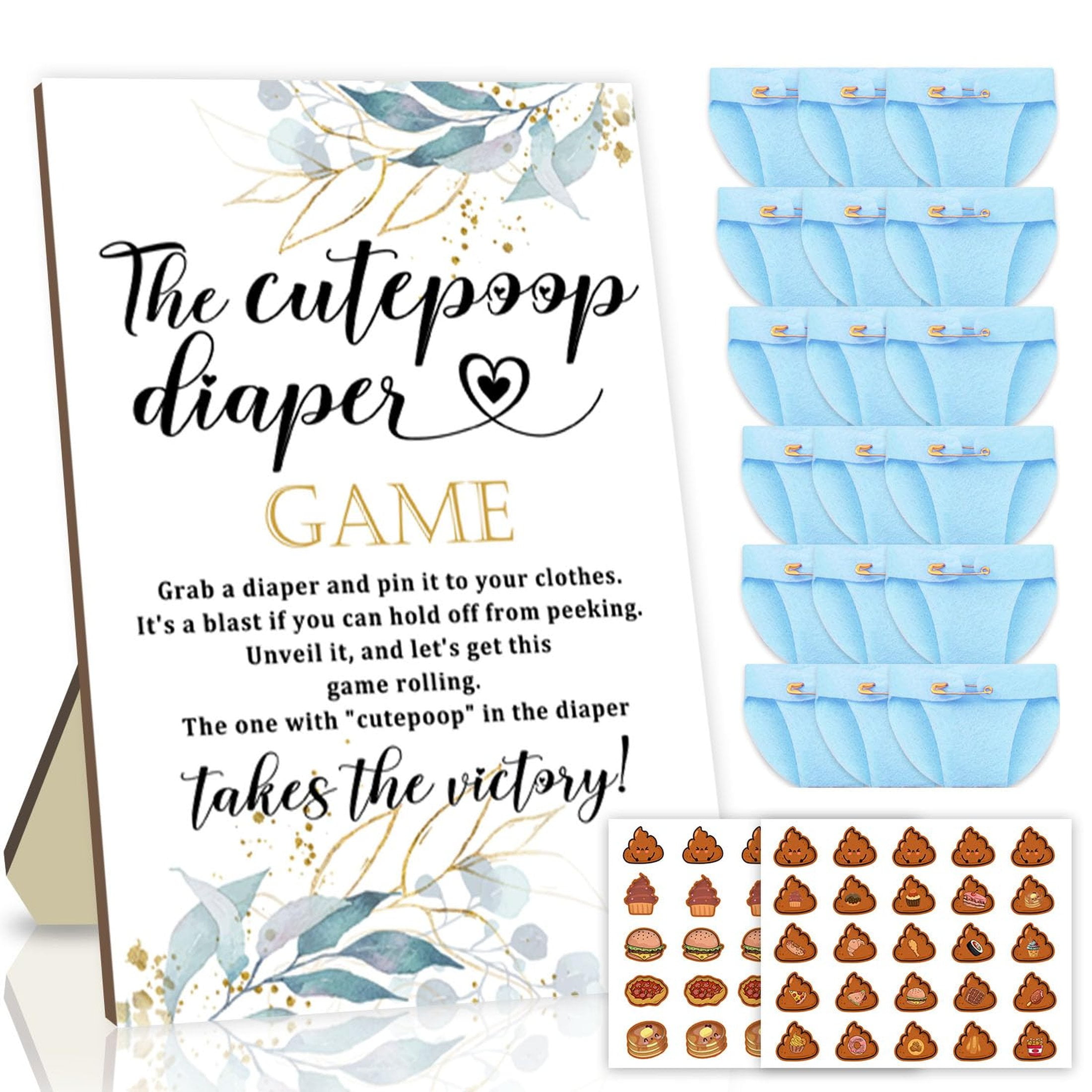 Adorable Diaper Delight Game Set for Baby Showers, Featuring 50 Felt ...