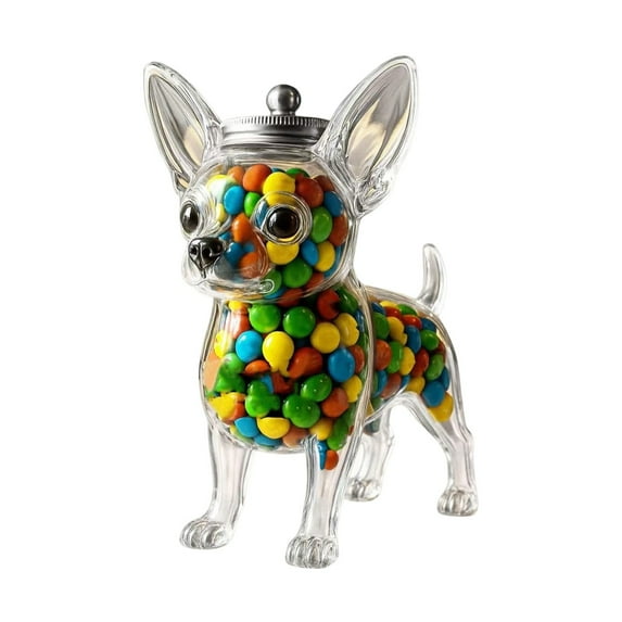 Adorable Dog Automatic Candy or Snack Dispenser, Features Airtight Seal ...