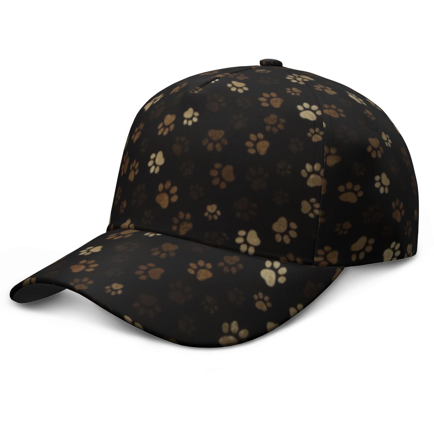 Adorable Dog Baseball Cap - Watercolor Paw Design Sun Protection Hat ...