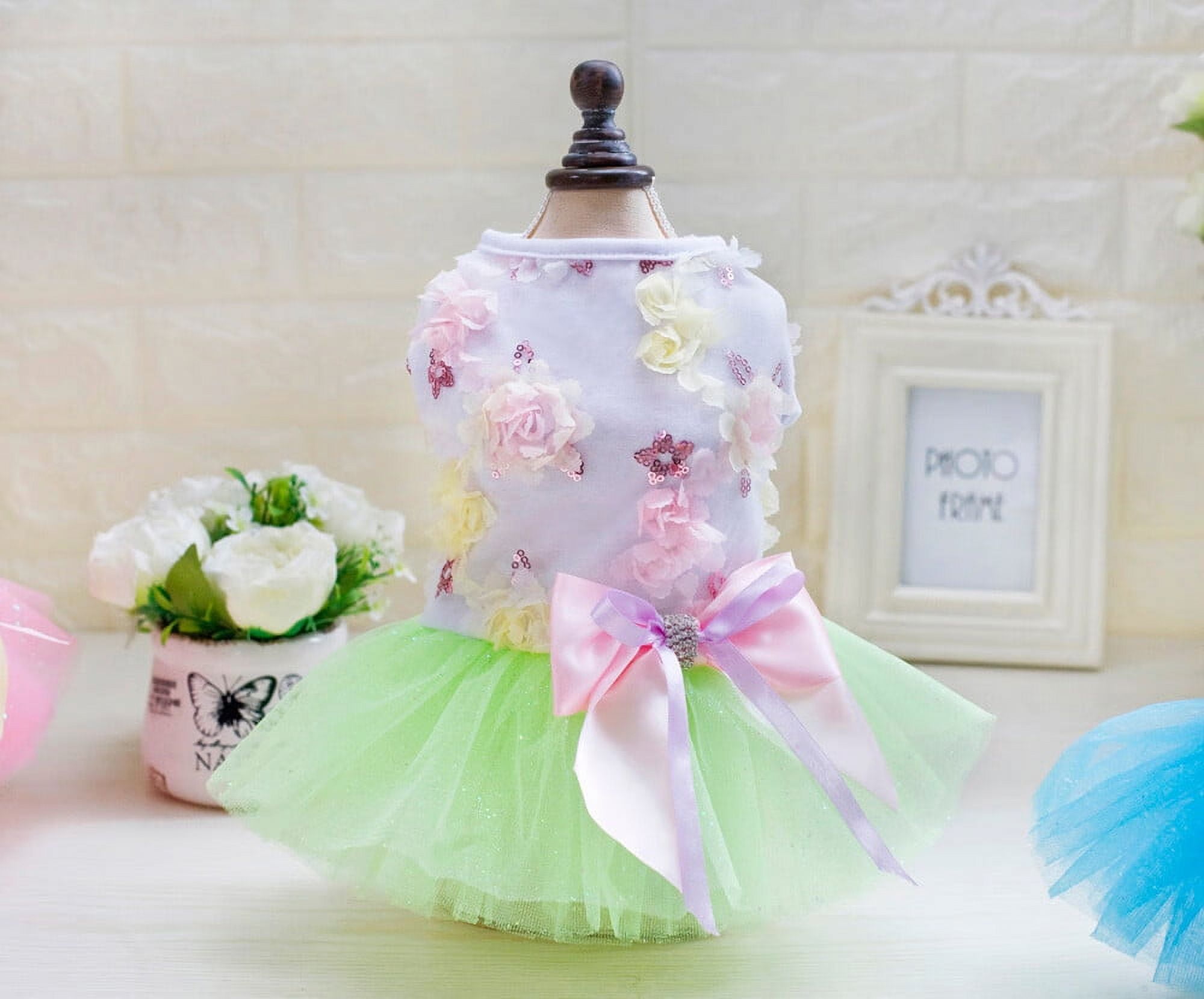 Adorable Dog Dress Clothes Puppy Grid Skirt Apparel for Small Medium ...