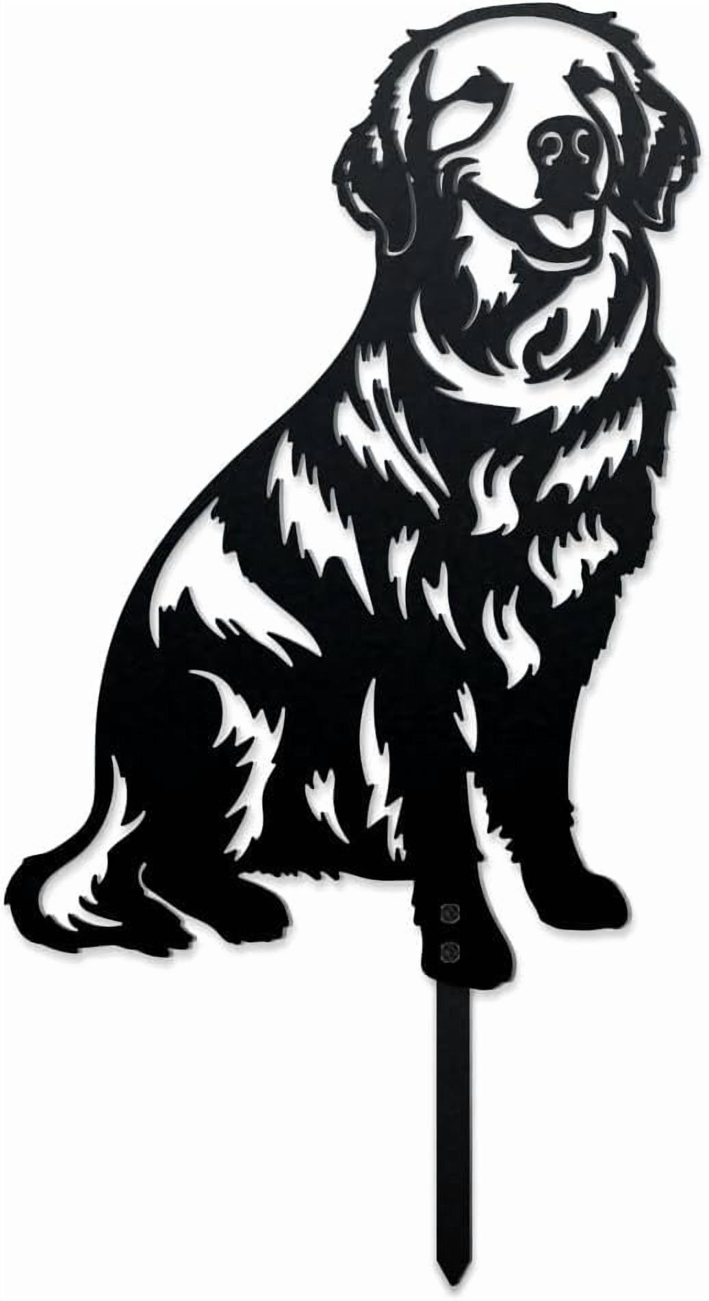 Adorable Dog Metal Decorative Garden Stakes Golden Retriever Garden ...