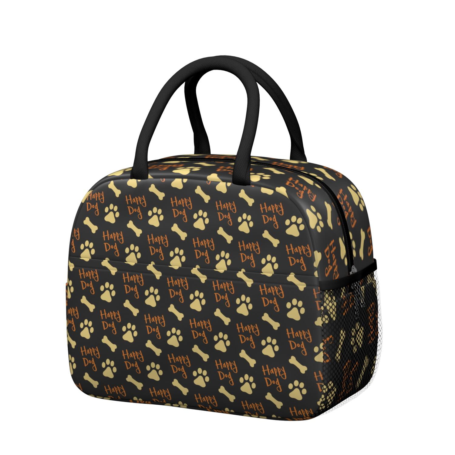 Adorable Dog Print Lunch Bag for Women, Cartoon Puppy Theme Insulated ...