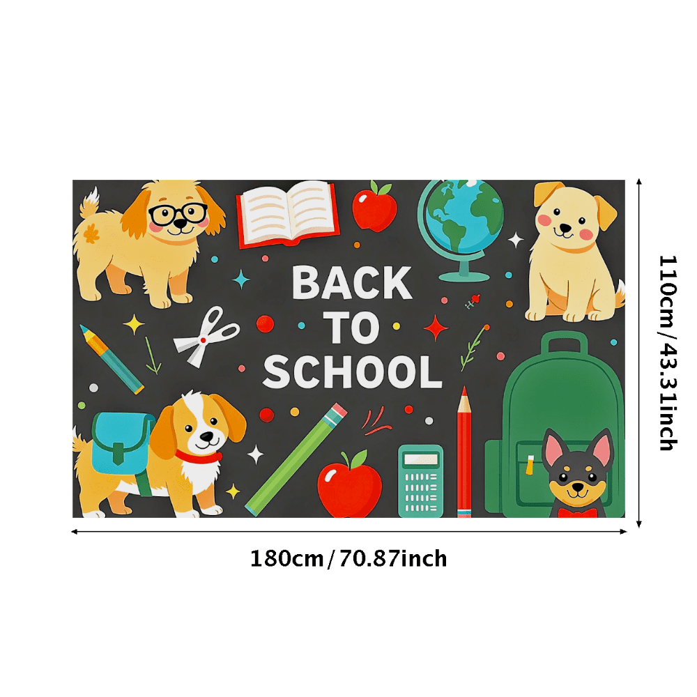 Adorable Dog Themed Back to School Banner Decorative Backdrop with ...