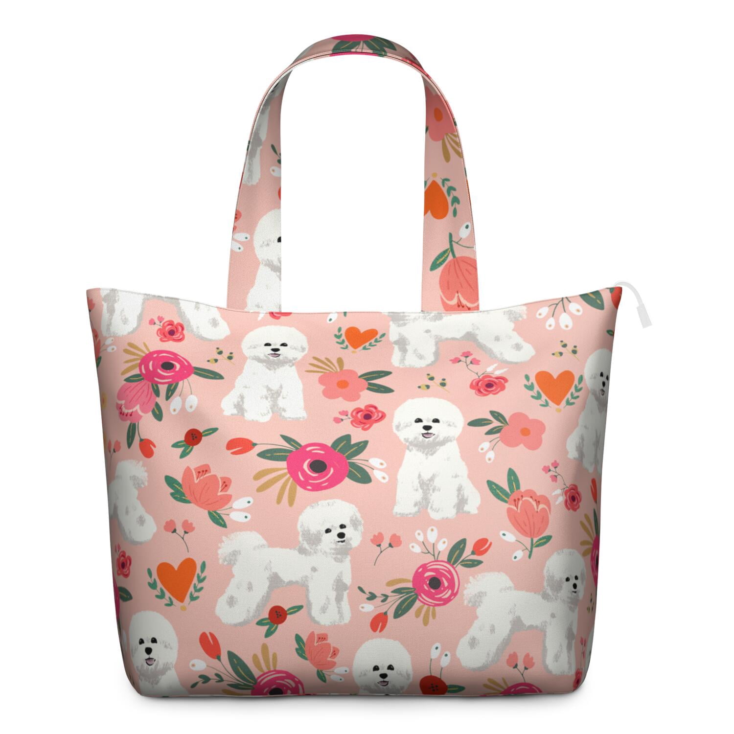Adorable Dog-Themed Travel Tote, Cute Puppy Print Weekender Bag, Carry ...