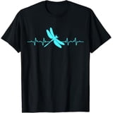 Adorable Dragonfly Heartbeat Design Blue Dragonfly Insect T-Shirt ...