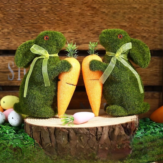 Adorable Easter Bunny Holding Carrot Ornament, Resin Home Decor for ...