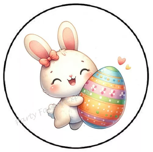 Adorable Easter Bunny With Easter Egg Stickers Party Favor Gift For You ...