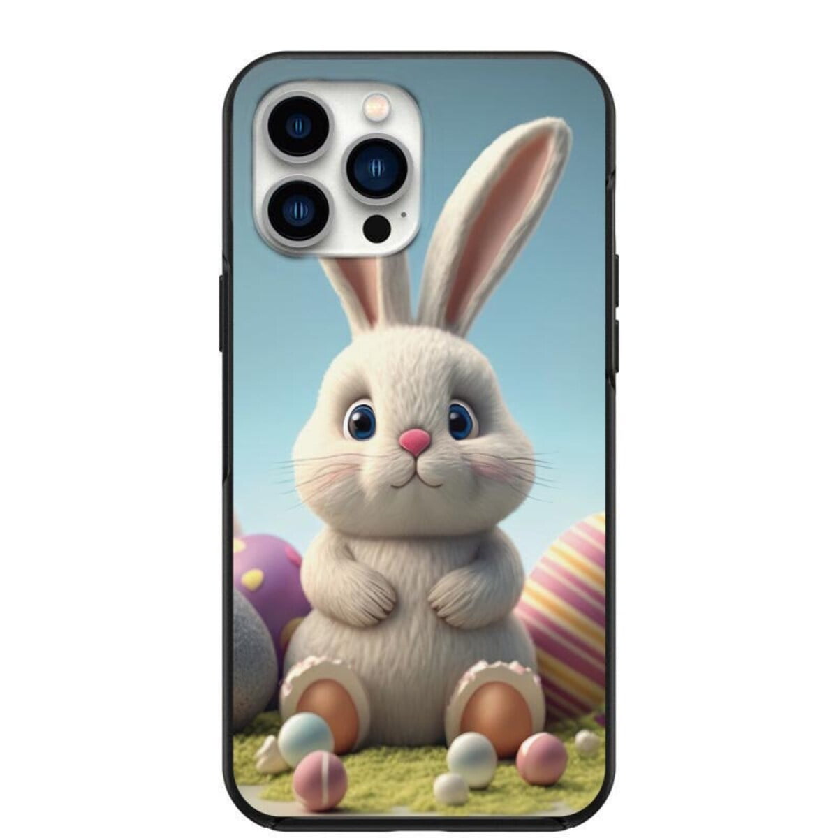 Adorable Easter Bunny with Spring Flowers Case with iPhone 17 to 11 Pro ...