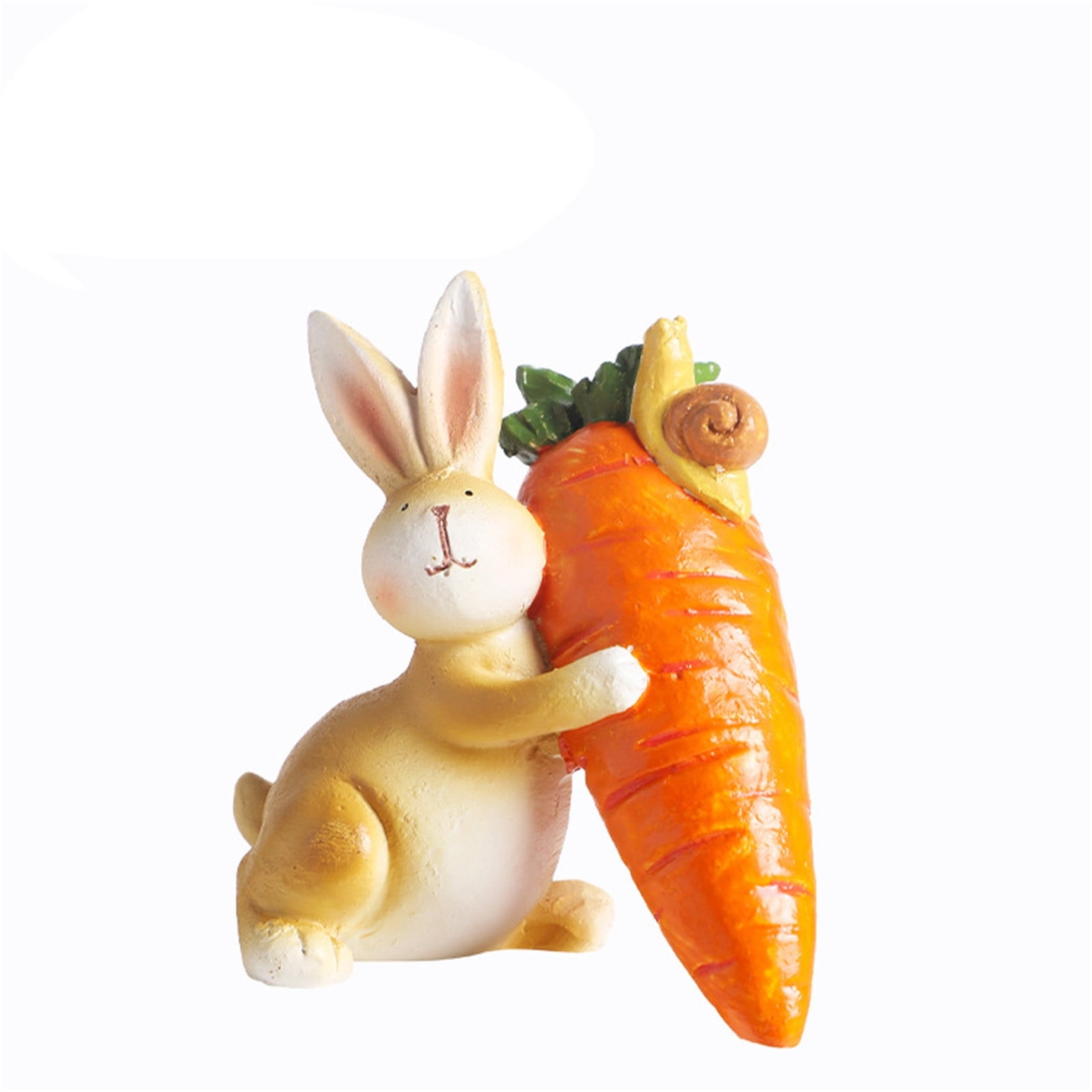 Adorable Easter Carrot Resin Figurine – Cute Bunny Holding Carrot Decor ...