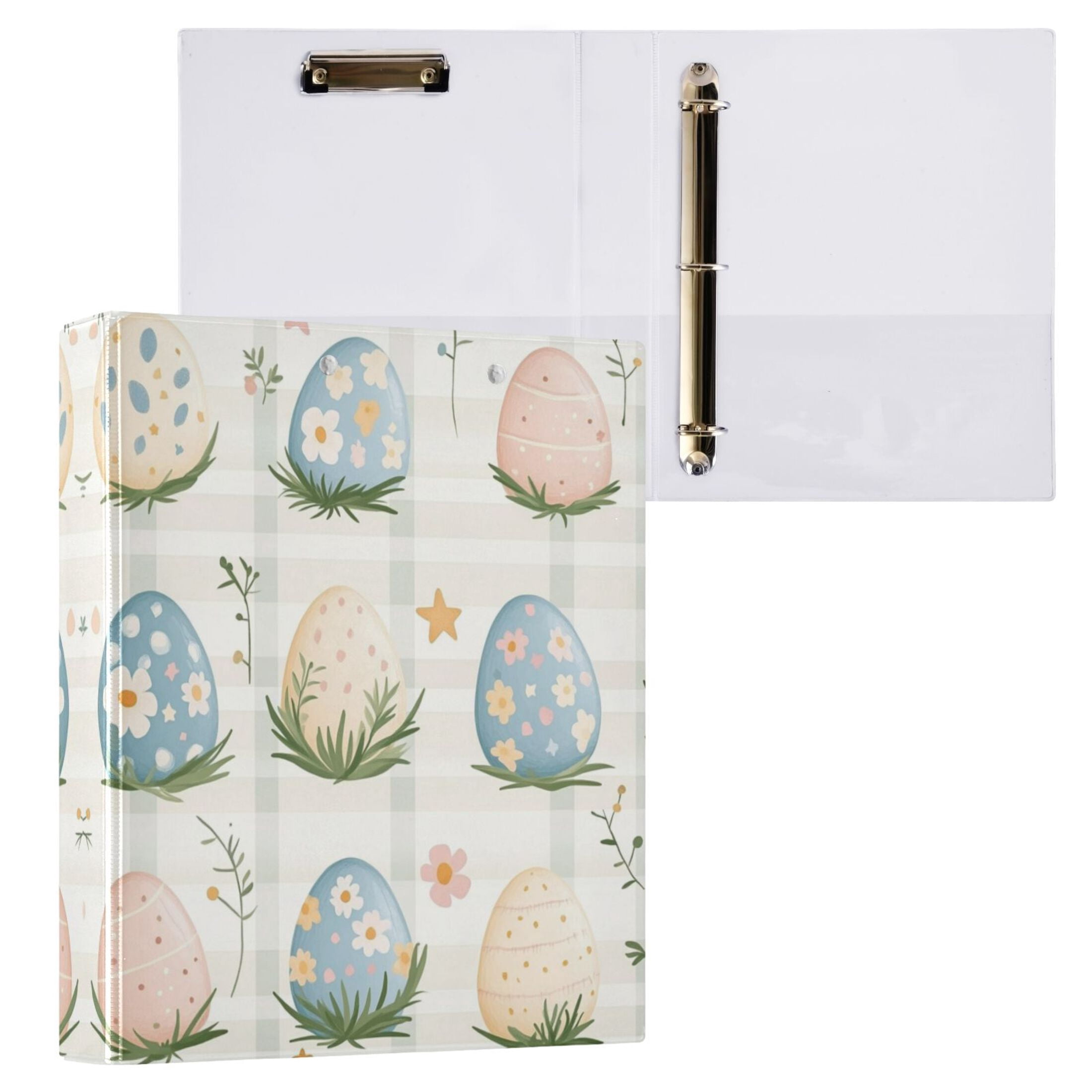 Adorable Easter Eggs Pattern 3 Ring Hardcover Binders 1.5in Round Rings ...