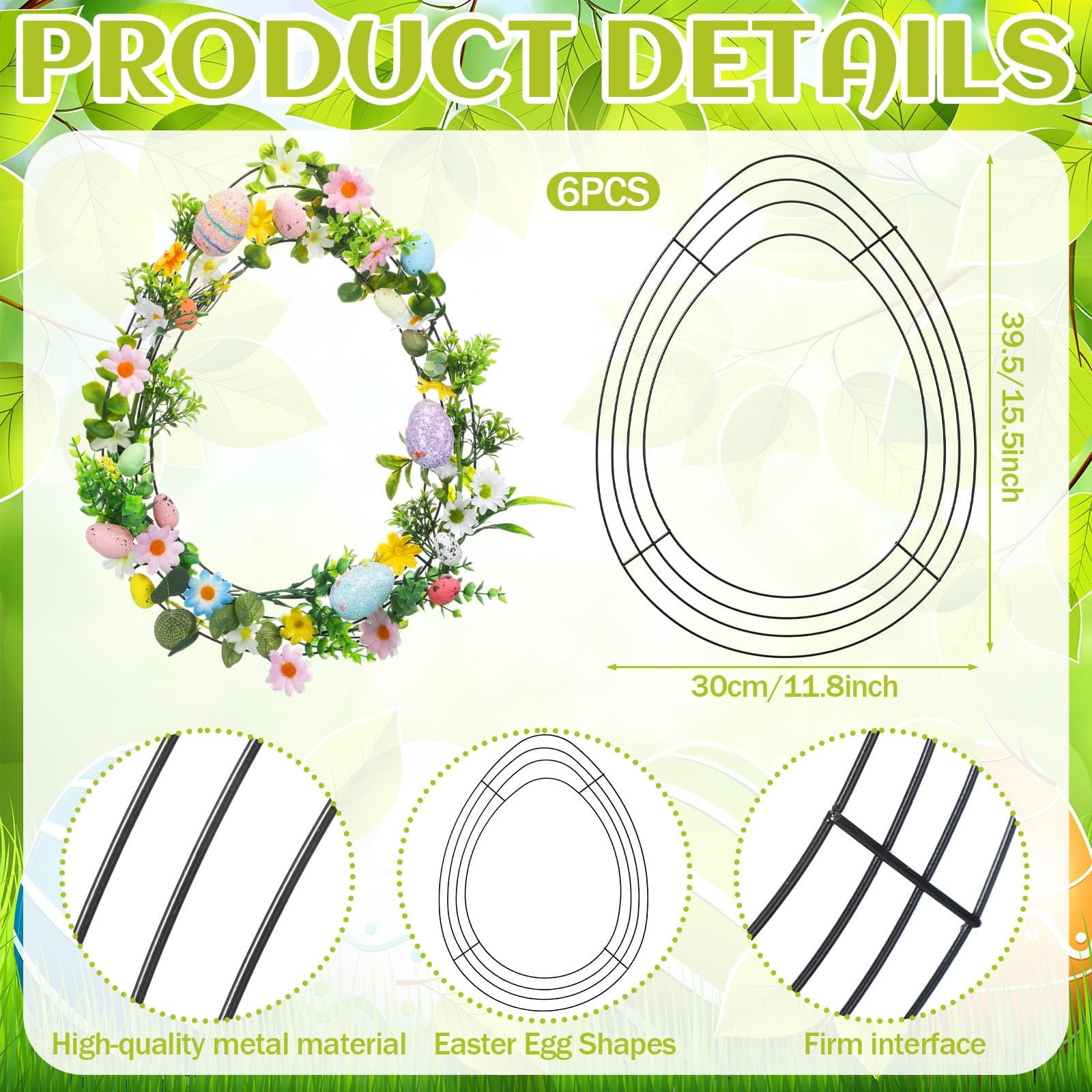 Adorable Easter Wreath Metal Form - Sweet Spring Wire Frame for DIY ...