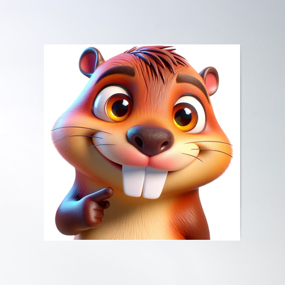 Adorable Eurasian Beaver Poster Wall Art, Modern Wall Decor For Living ...