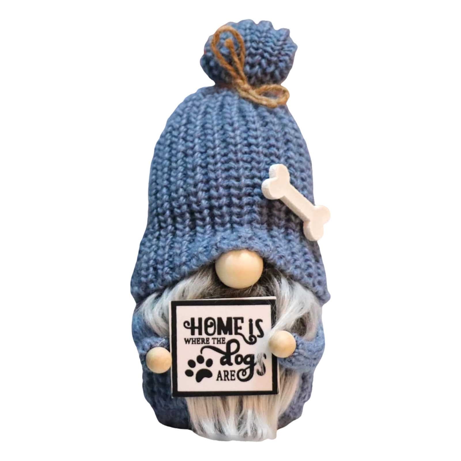 Adorable Faceless Doll Plushie - Dog and Dwarf Themed with Knit Hat and ...