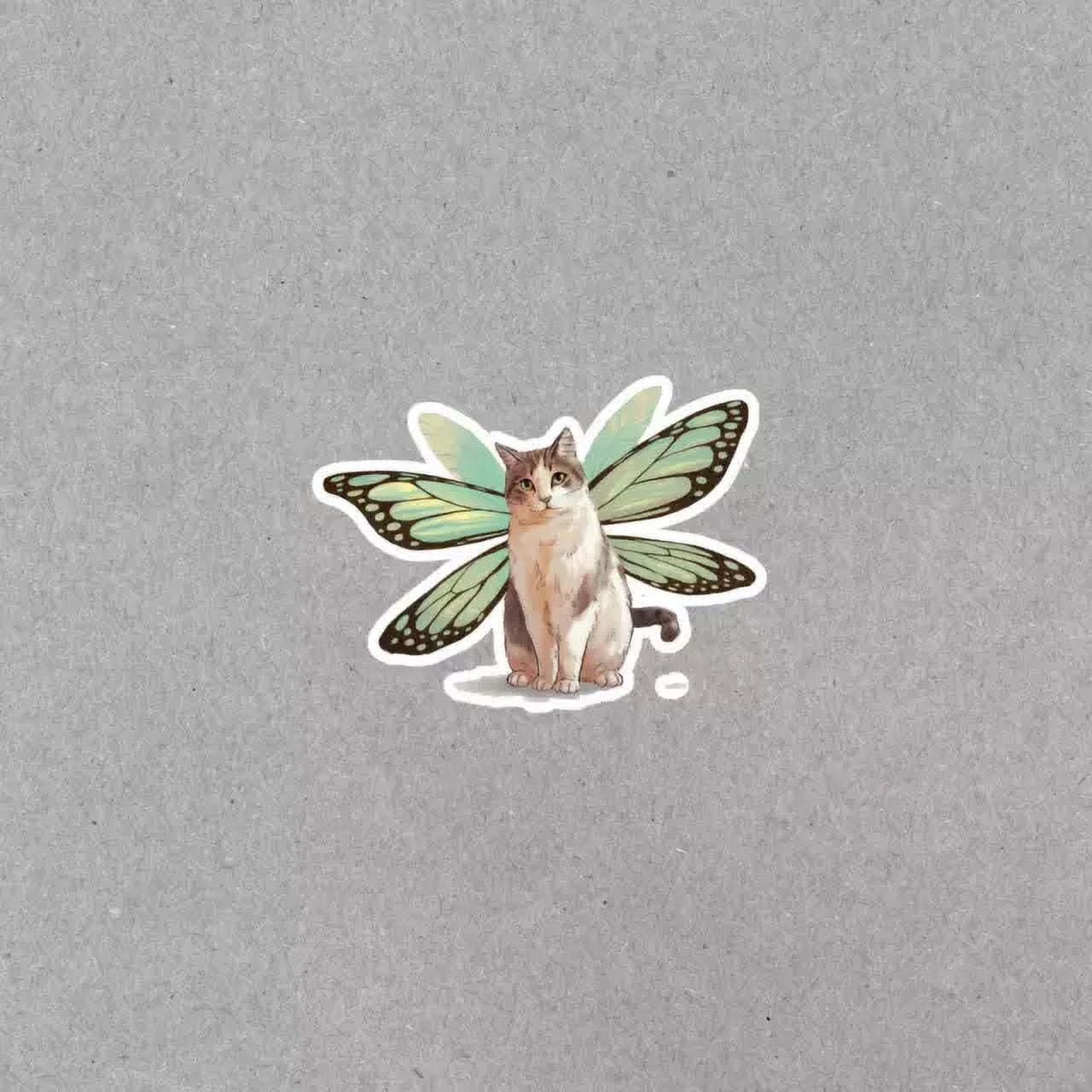 Adorable Fairy Cat Sticker - Magical Winged Kitty Decal For Cat ...