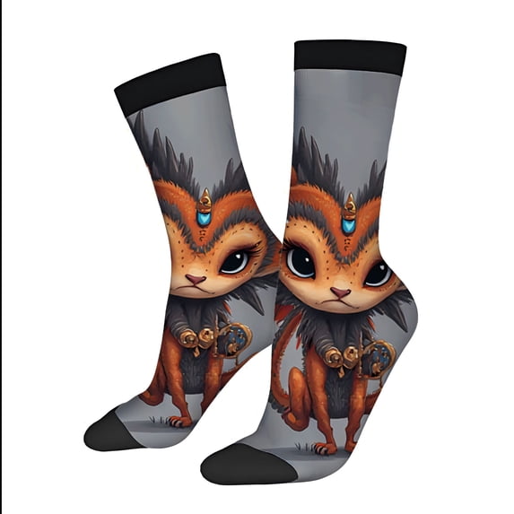 Adorable Fantasy Creature Socks 2 Pairs of Unisex Trendy Socks with ...