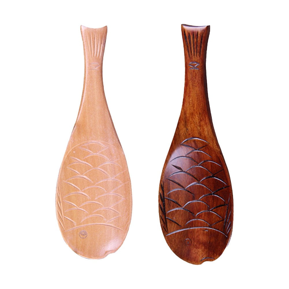 Adorable Fish-Shaped Wooden Rice Paddle Set - Sturdy,Heat Resistant and ...