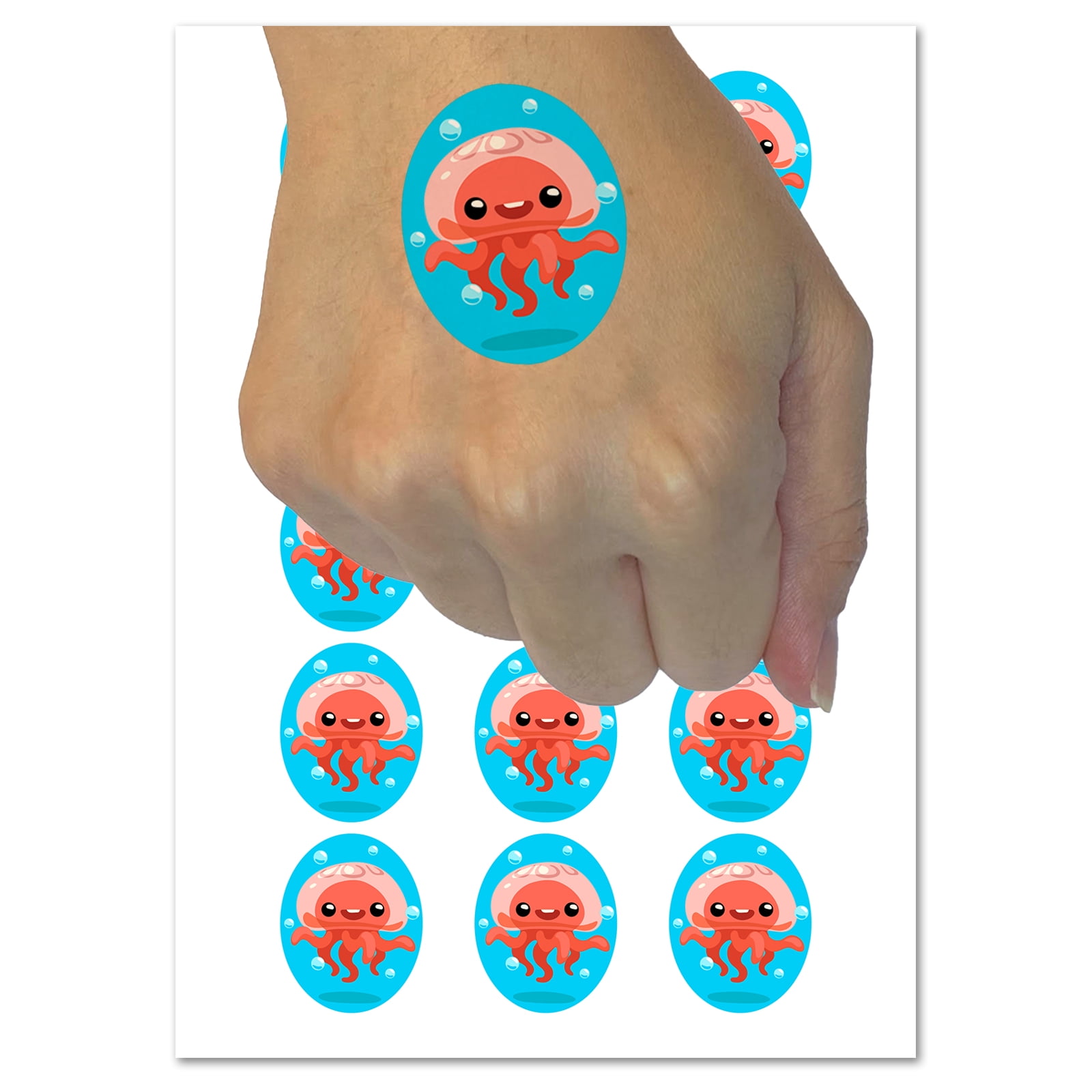 Adorable Floating Jellyfish Bubbles Water Resistant Temporary Tattoo ...