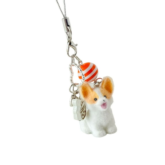 Adorable Flocking Dog Keychain Lightweight Resin Key Rings Perfect For ...