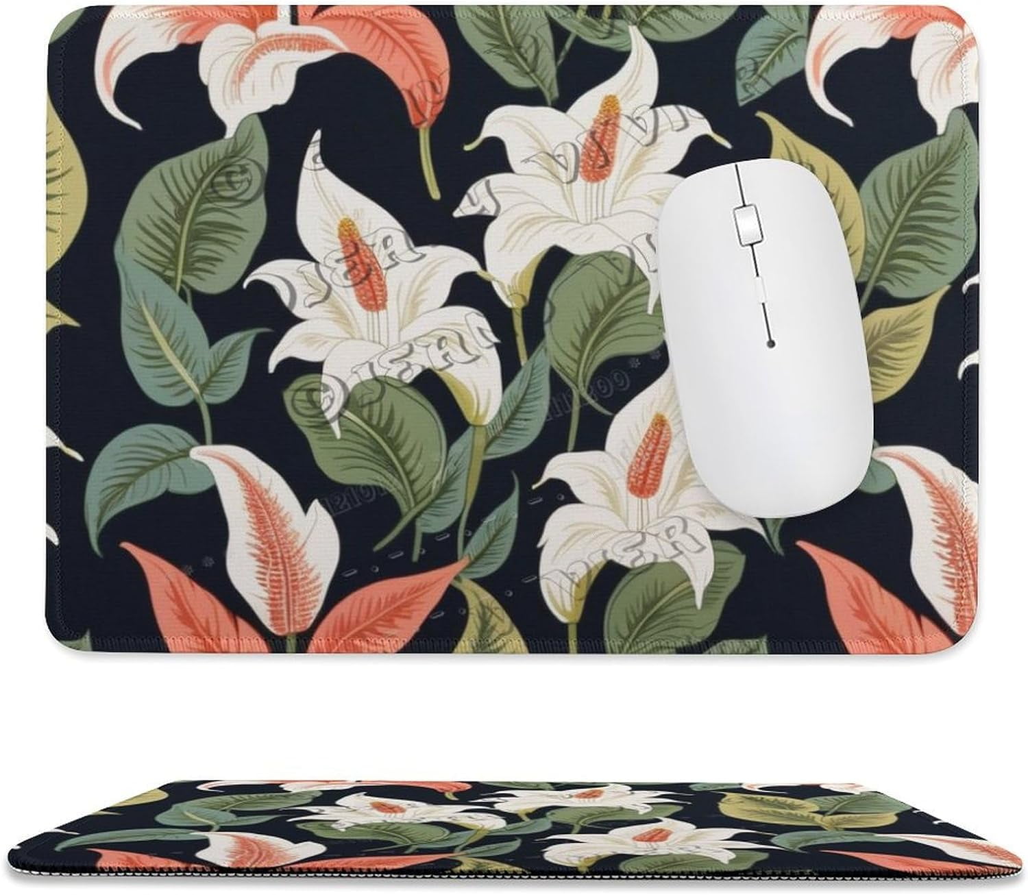 Adorable Flower Mouse Pad, Washable Cloth Mousepad, Non-Slip Rubber ...