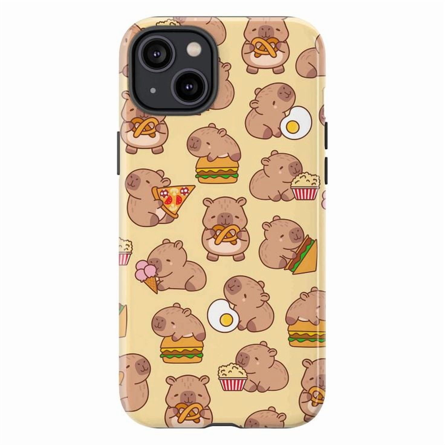 Adorable Foodie Capybara Phone Case, Cute Capybara Eating Snacks ...