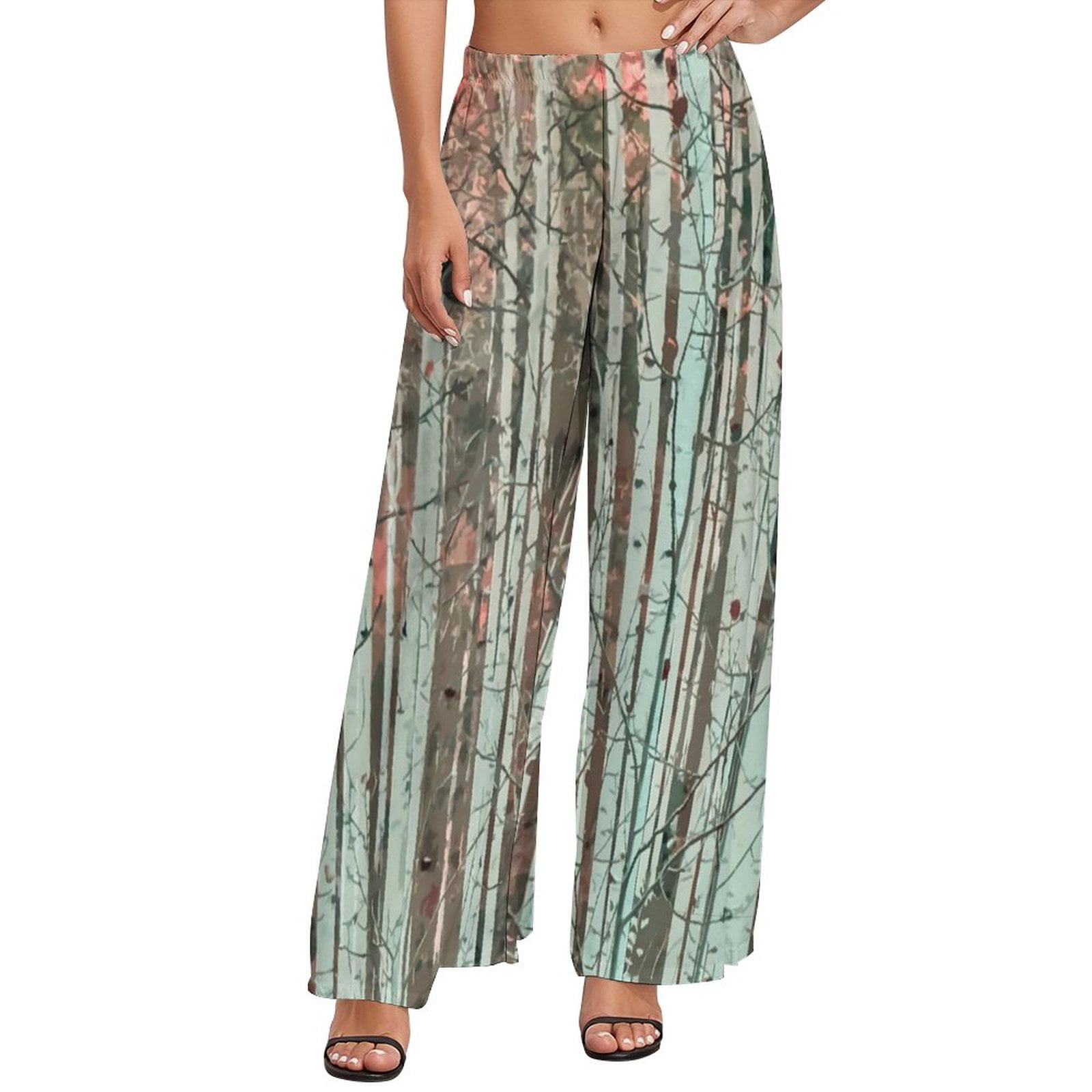 Adorable Forest Straight Pants Cartoon Animal Print Classic Wide Pants ...