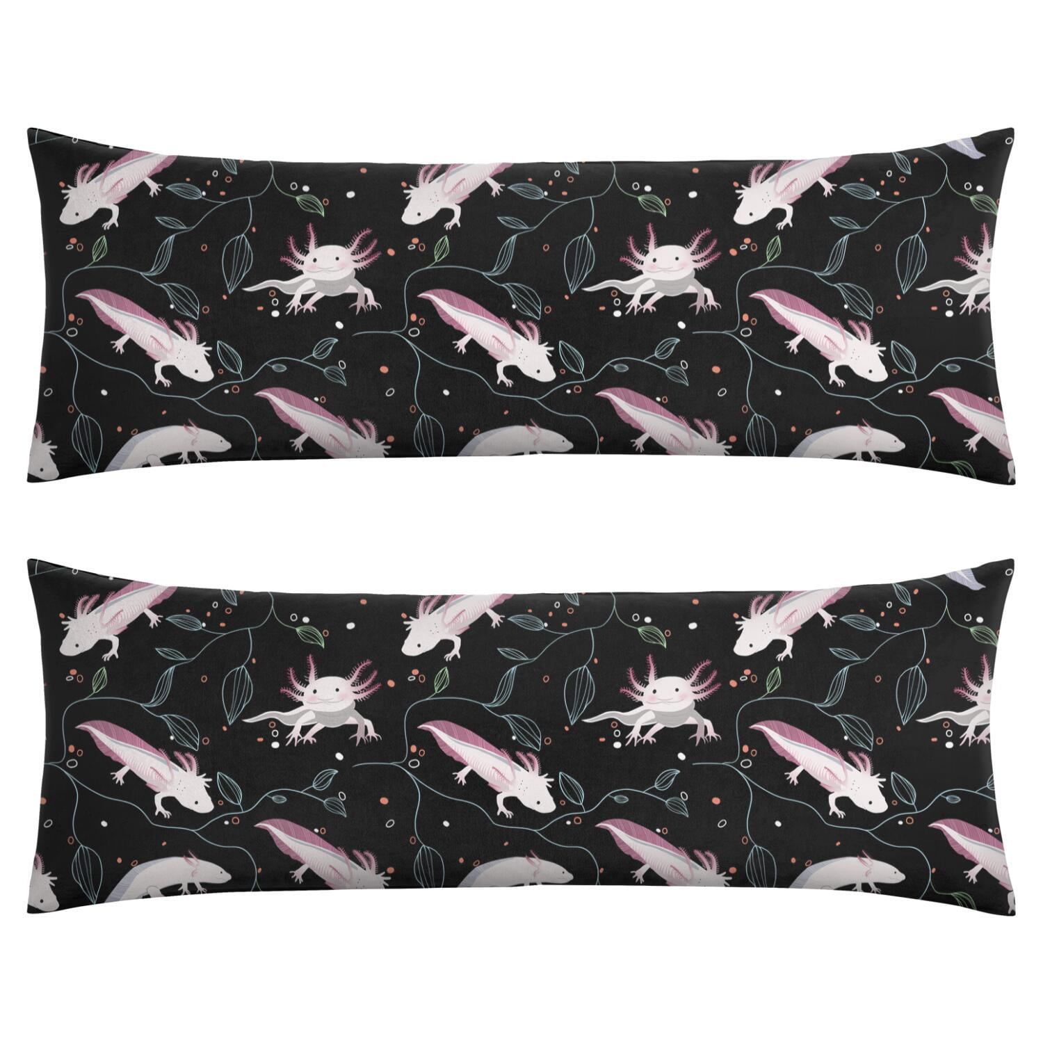Adorable Funny Axolotl Pillow Cover 20x54 - Colorful Kawaii Cartoon ...