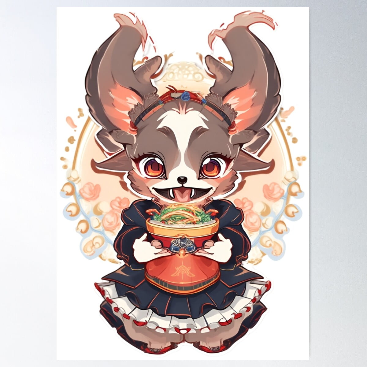 Adorable Furry Feast – Fantasy Noodle Lover Poster Wall Art, Modern ...