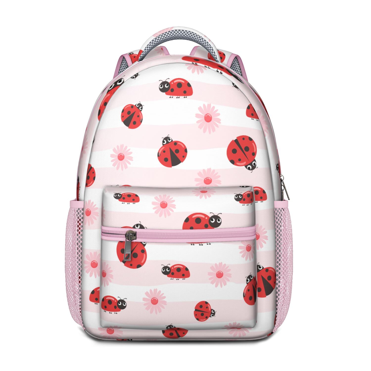 Adorable Garden Ladybug Backpack – Cute Ladybird Cartoon Print with Red ...