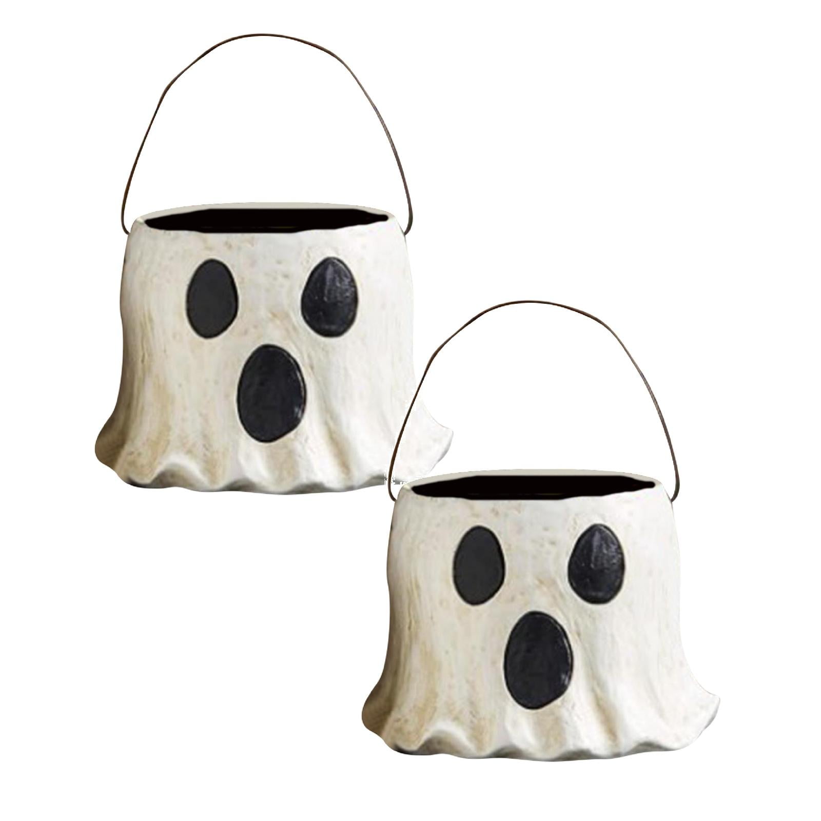 Adorable Ghost Bucket: Halloween Candy Bowl, Planter Pot, and Vase for ...