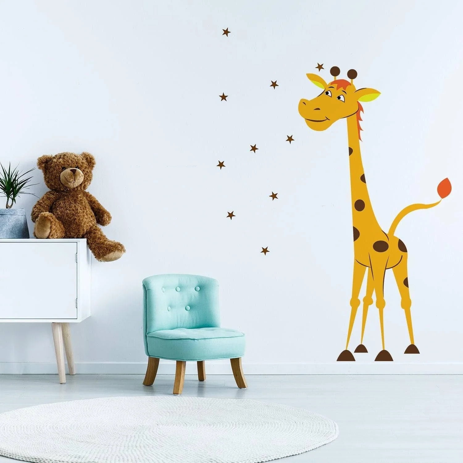 Adorable Giraffe Wall Decal Sticker for Kids - Cute Animal Themed Wall ...