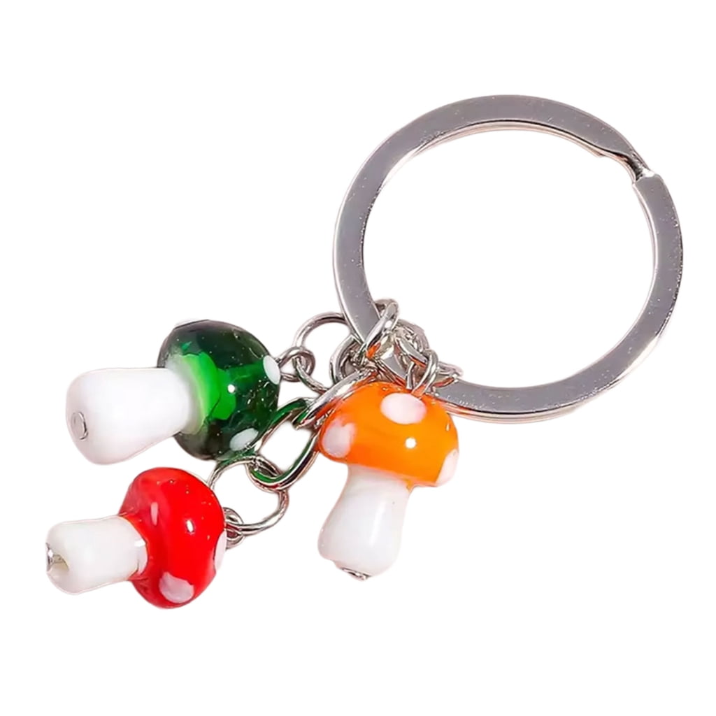 Adorable Glass Mushroom Keyring With Bright Colors For Gifts Keys ...