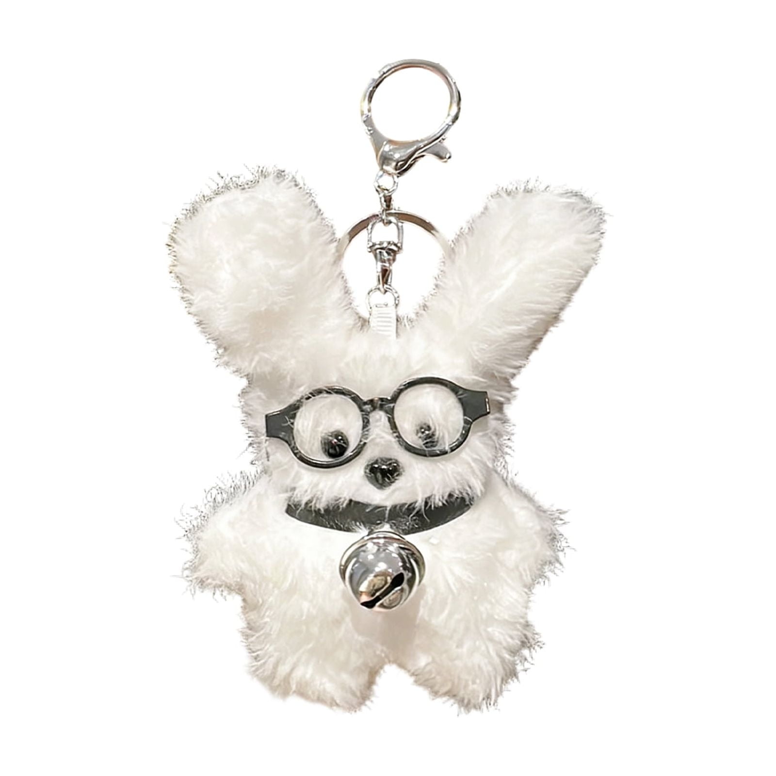 Adorable Glasses Scribbled Puppy Plush Keychain Pendant Cute Fuzzy Dog ...