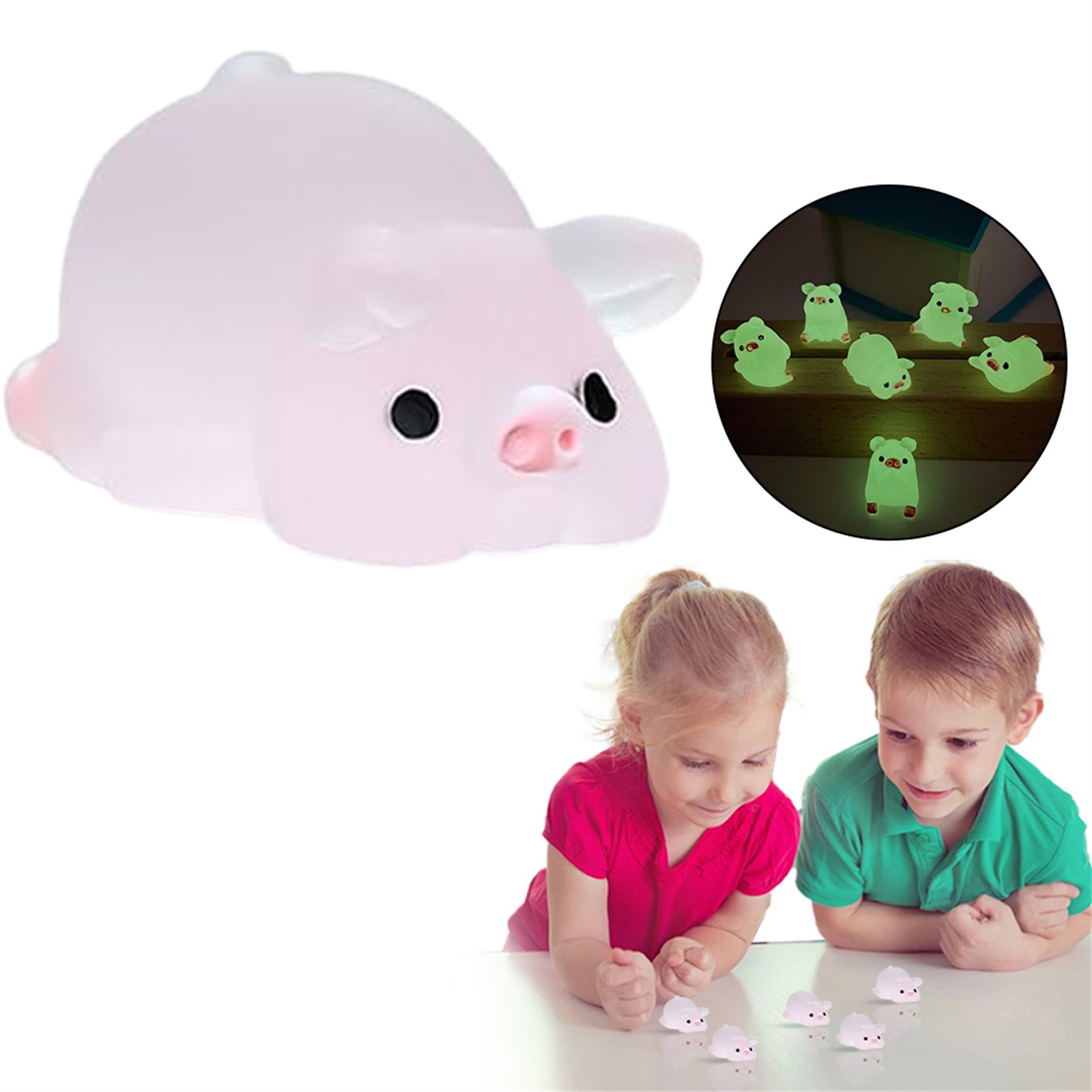 Adorable Glow In The Dark Miniature Figurines Perfect For Pig Themed ...