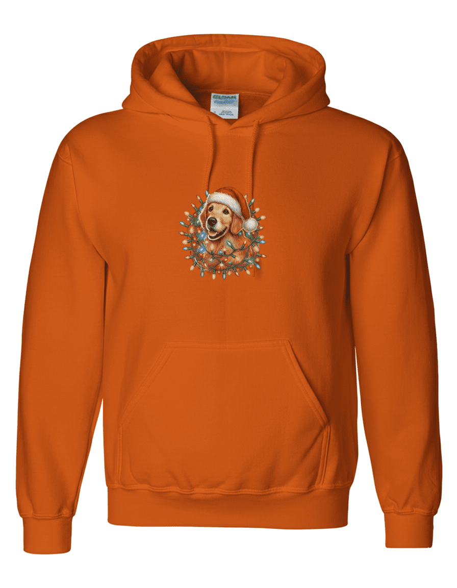 Adorable Golden Retriever Holiday Happiness Cute Pet Lover Art Hoodie ...
