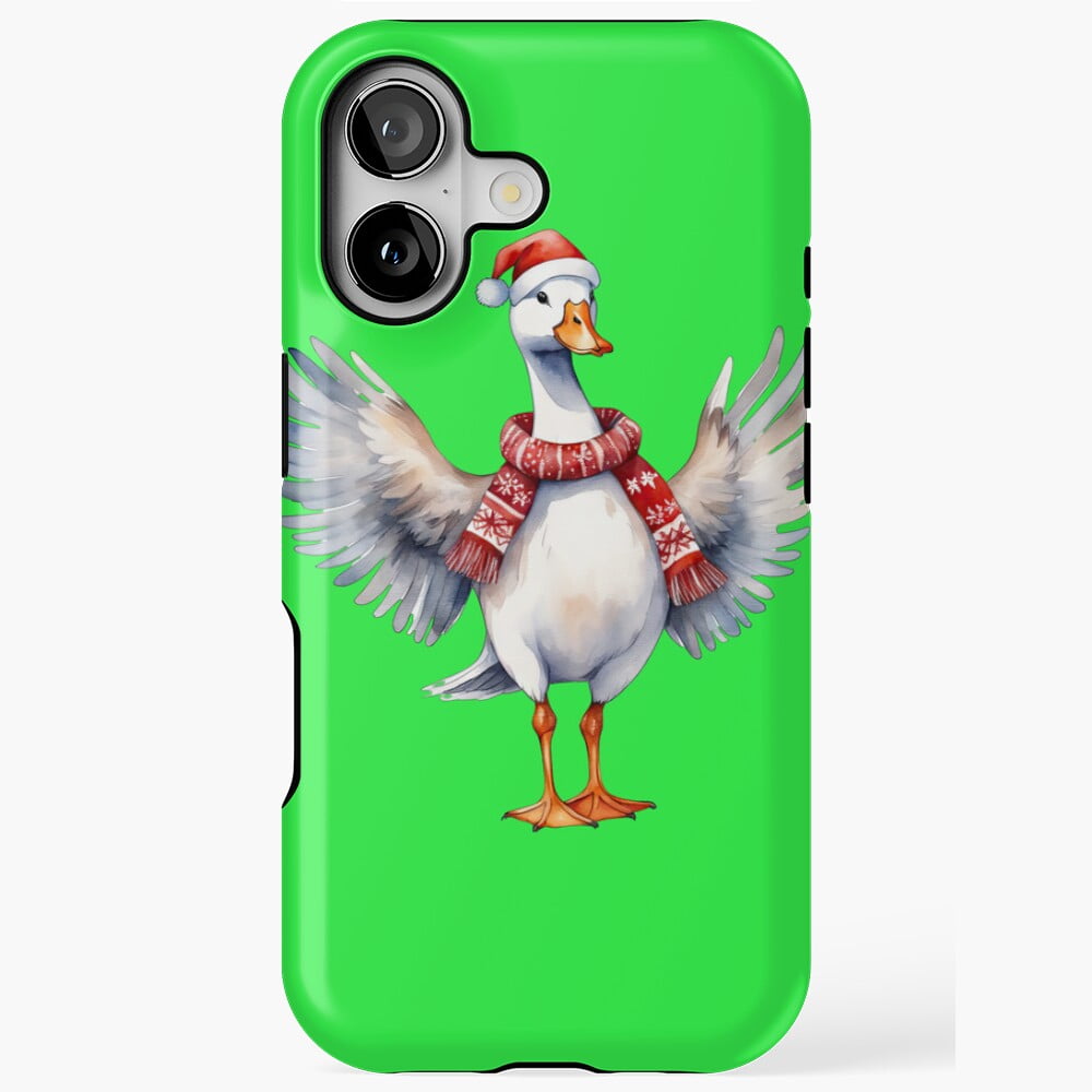 Adorable Goose Wearing Christmas Hat and Scarf Phone Case 17 16 15 14 ...
