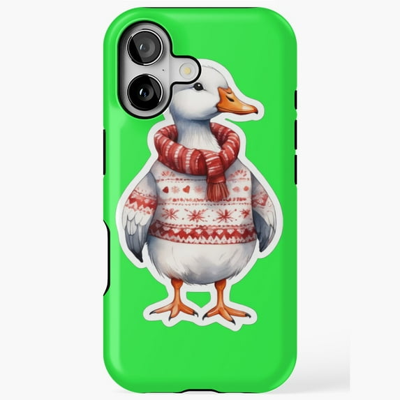 Adorable Goose in a Christmas Sweater Phone Case 17 16 15 14 13 12 11 ...