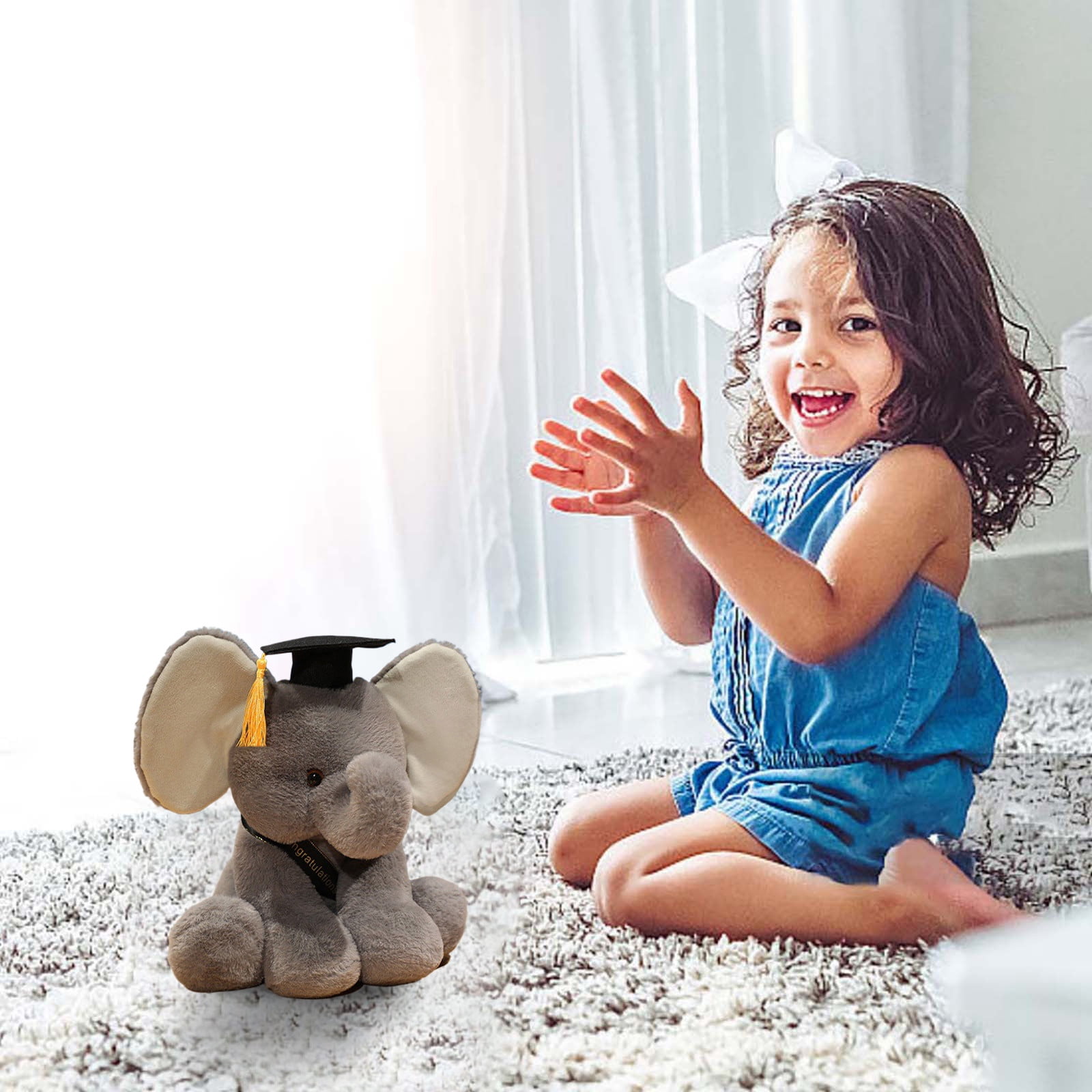 Adorable Graduation Toys Elephant Hat Stuffed Animal for All Ages ...