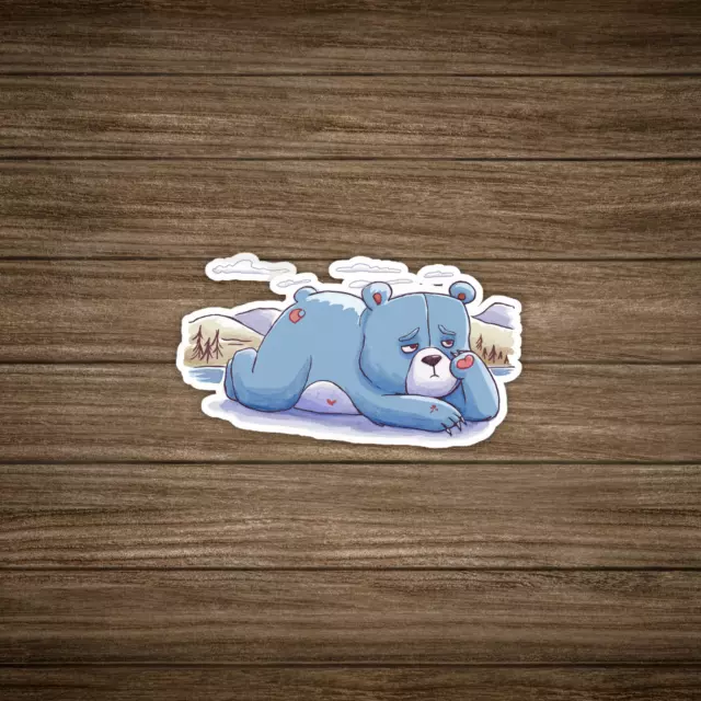 Adorable Grumpy Blue Bear Sticker - Cute Animal Decal For Laptops ...