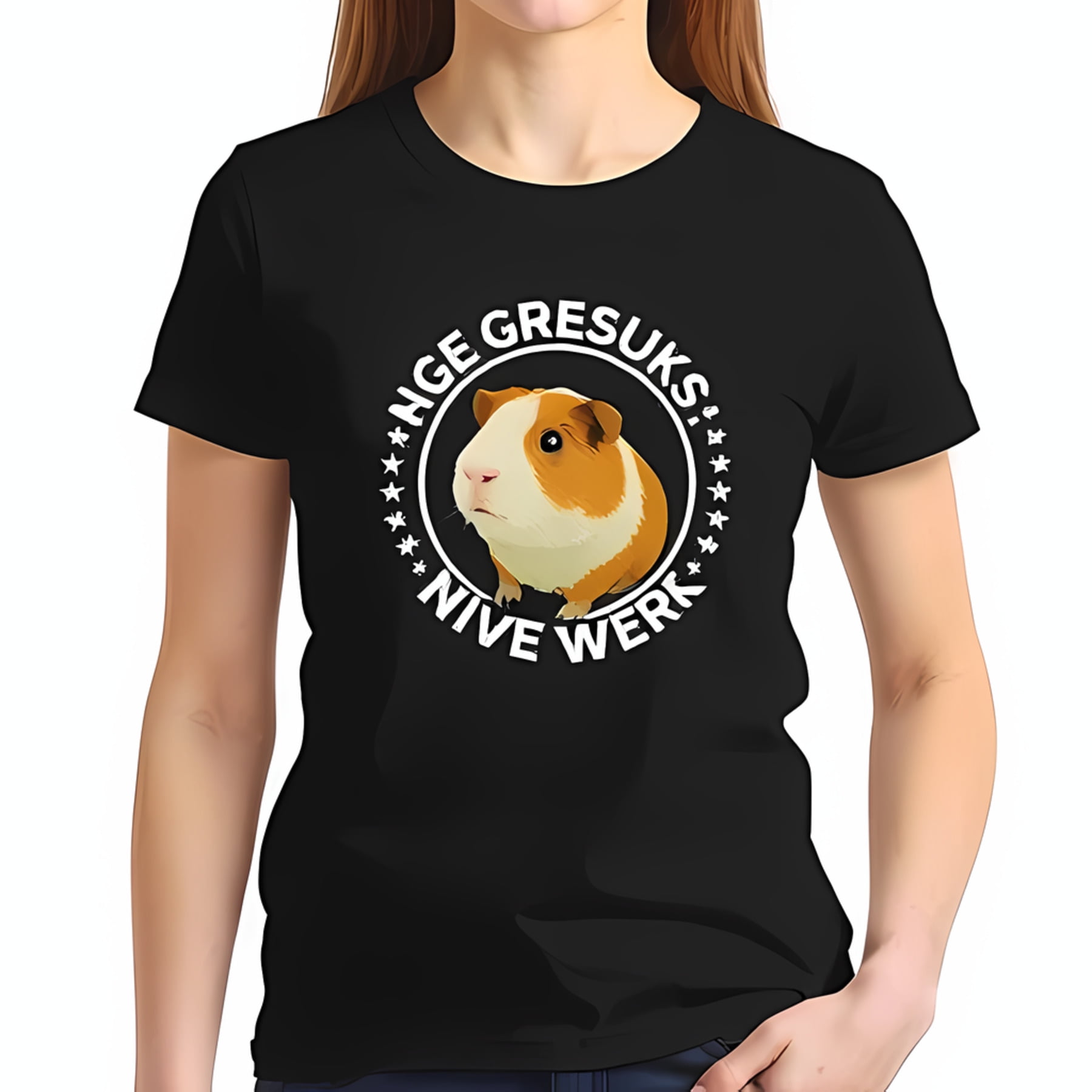 Adorable Guinea Pig Graphic Cotton Short Sleeve T-Shirt with Playful ...
