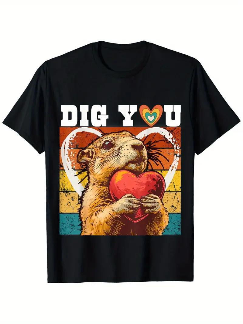 Adorable Guinea Pig with Heart Design, 100% Cotton, Unisex Casual Tee ...