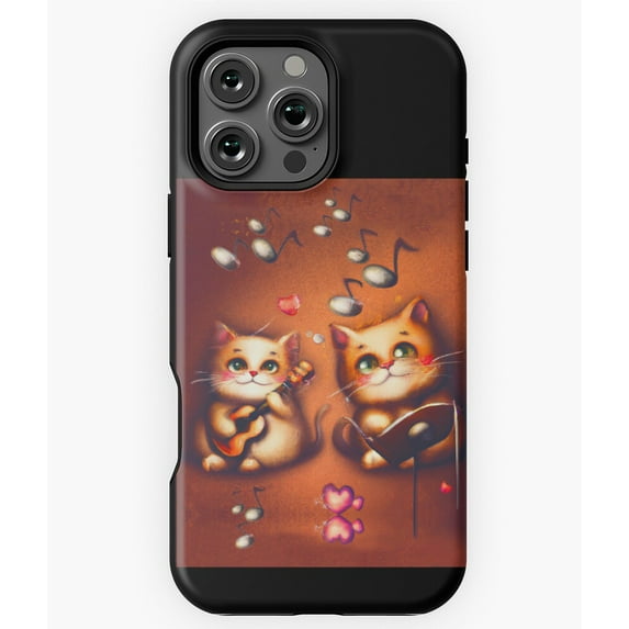 Adorable Guitarist Cats Music Phone Case for iPhone 16 15 14 13 12 11 ...