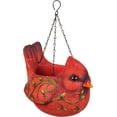 Adorable Hanging Portly Bird Red Cardinal Polystone Planter 10 x 6 x 7. ...