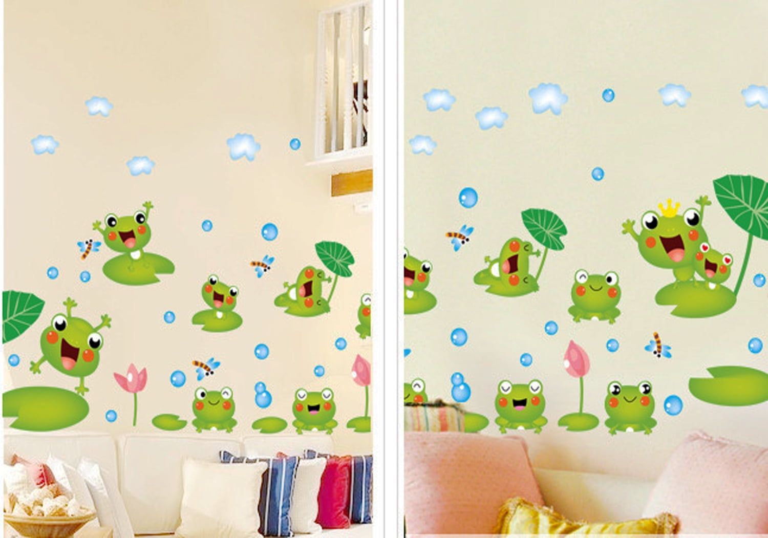 Adorable Happy Bath Frogs Wall Decal sticker - DlY PVc Removable Art ...