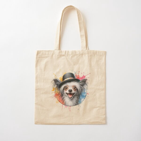 Adorable Happy Little Scruffy Dog With A Hat Canvas Tote Bags, Reusable ...