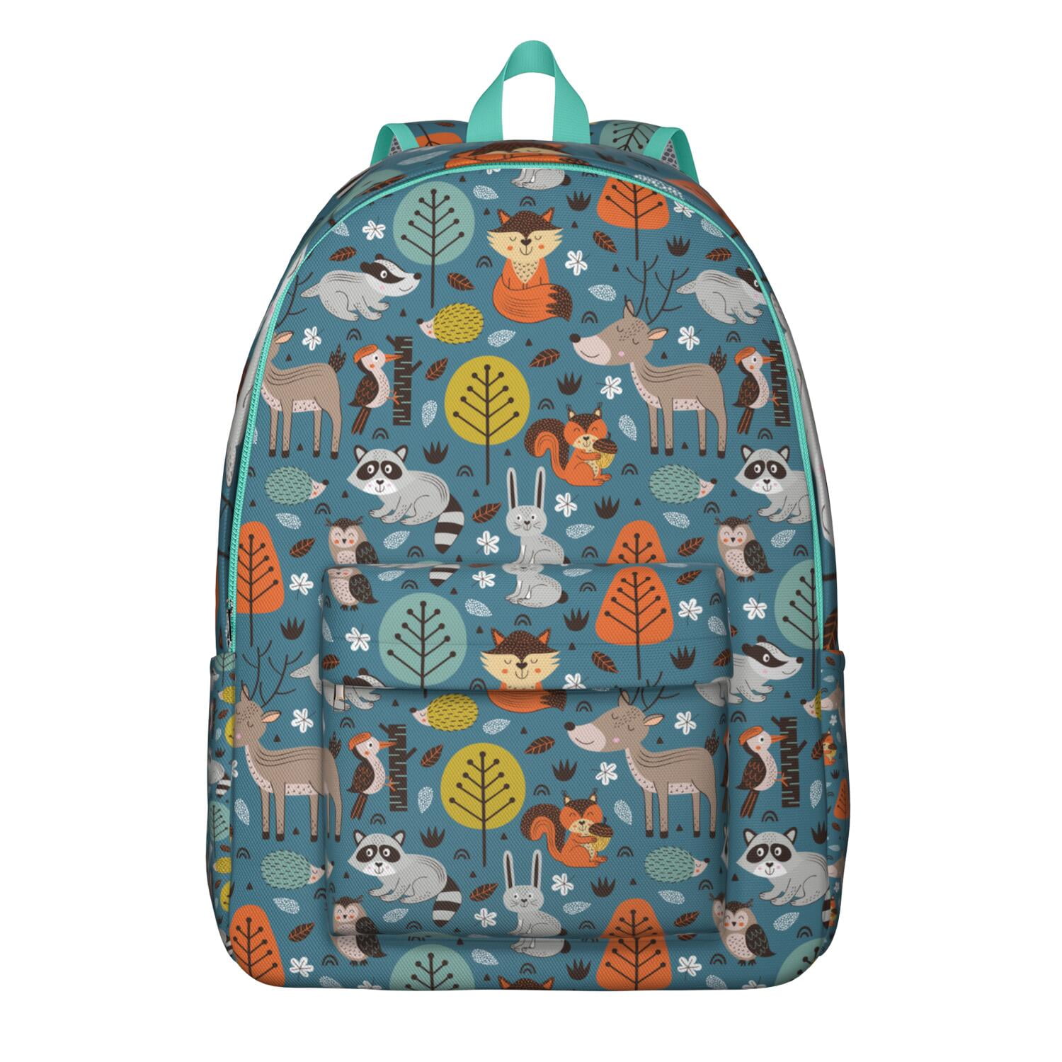 Adorable Hedgehog Backpack – Artistic Forest Scene with Floral Pattern ...