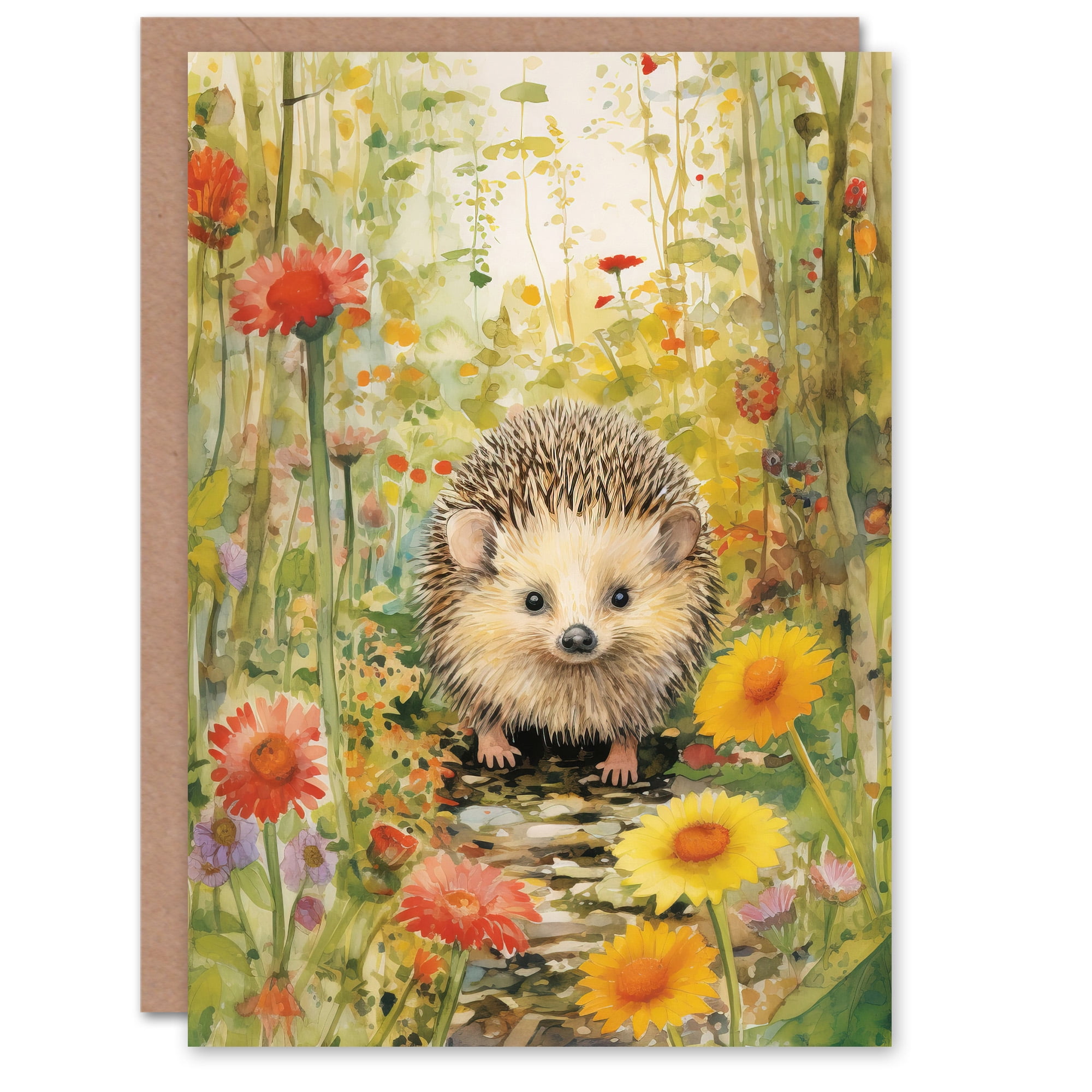 Adorable Hedgehog Wildflower Meadow for Wife Her Mum Sister Daughter ...