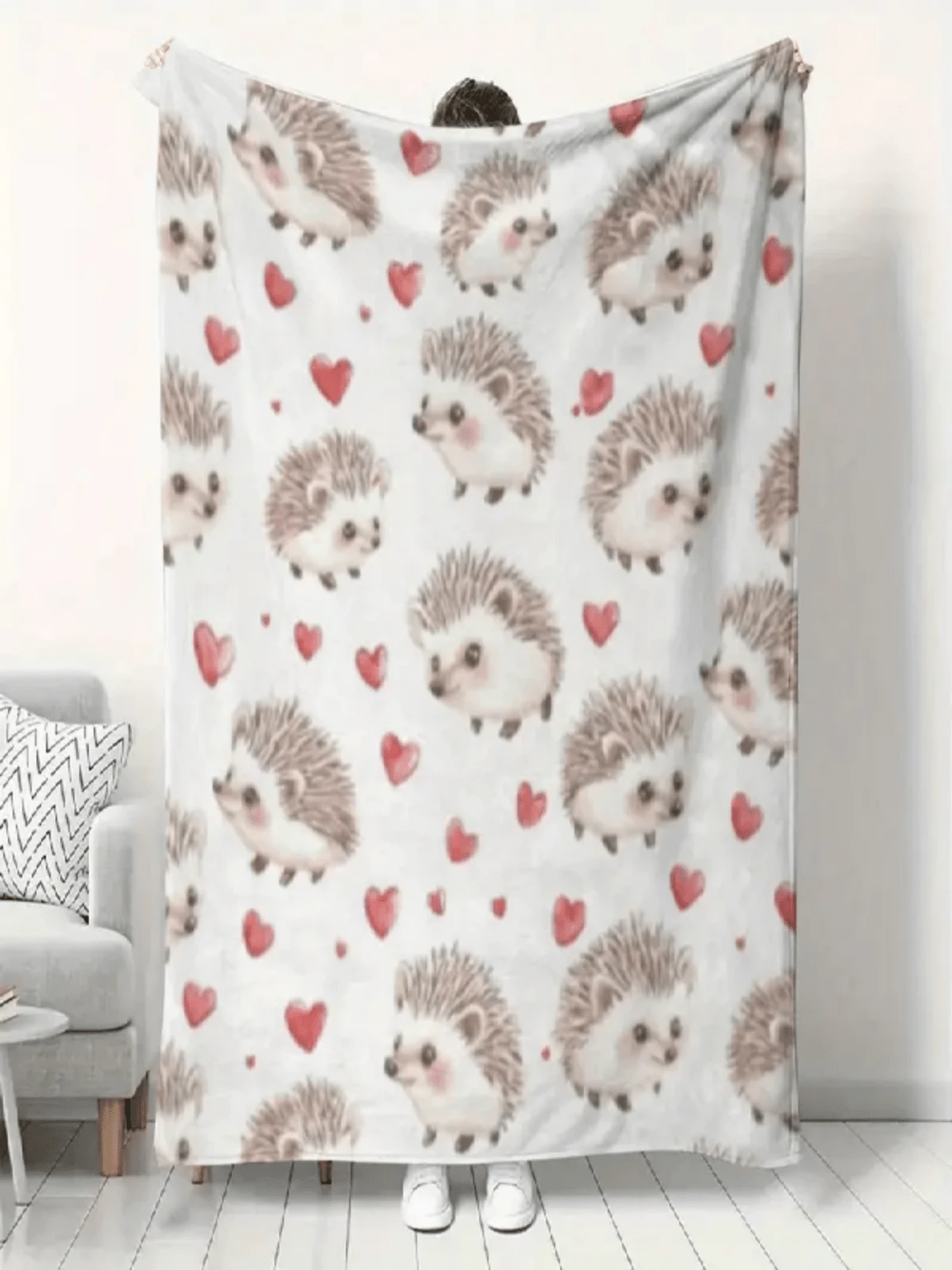 Adorable Hedgehogs With Tiny Red Hearts Are Scattered Gracefully ...