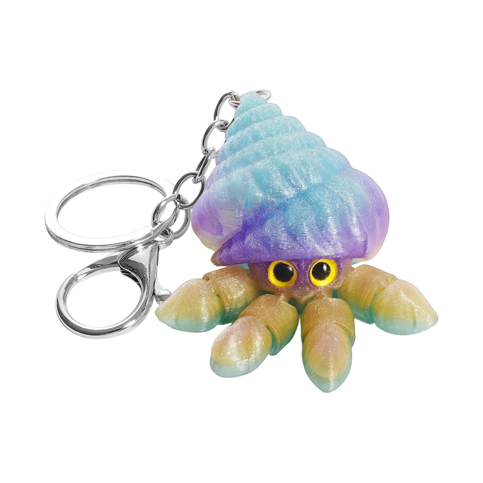 Adorable Hermit Crab Keychain with Blue Shell Cute Ocean-Themed ...