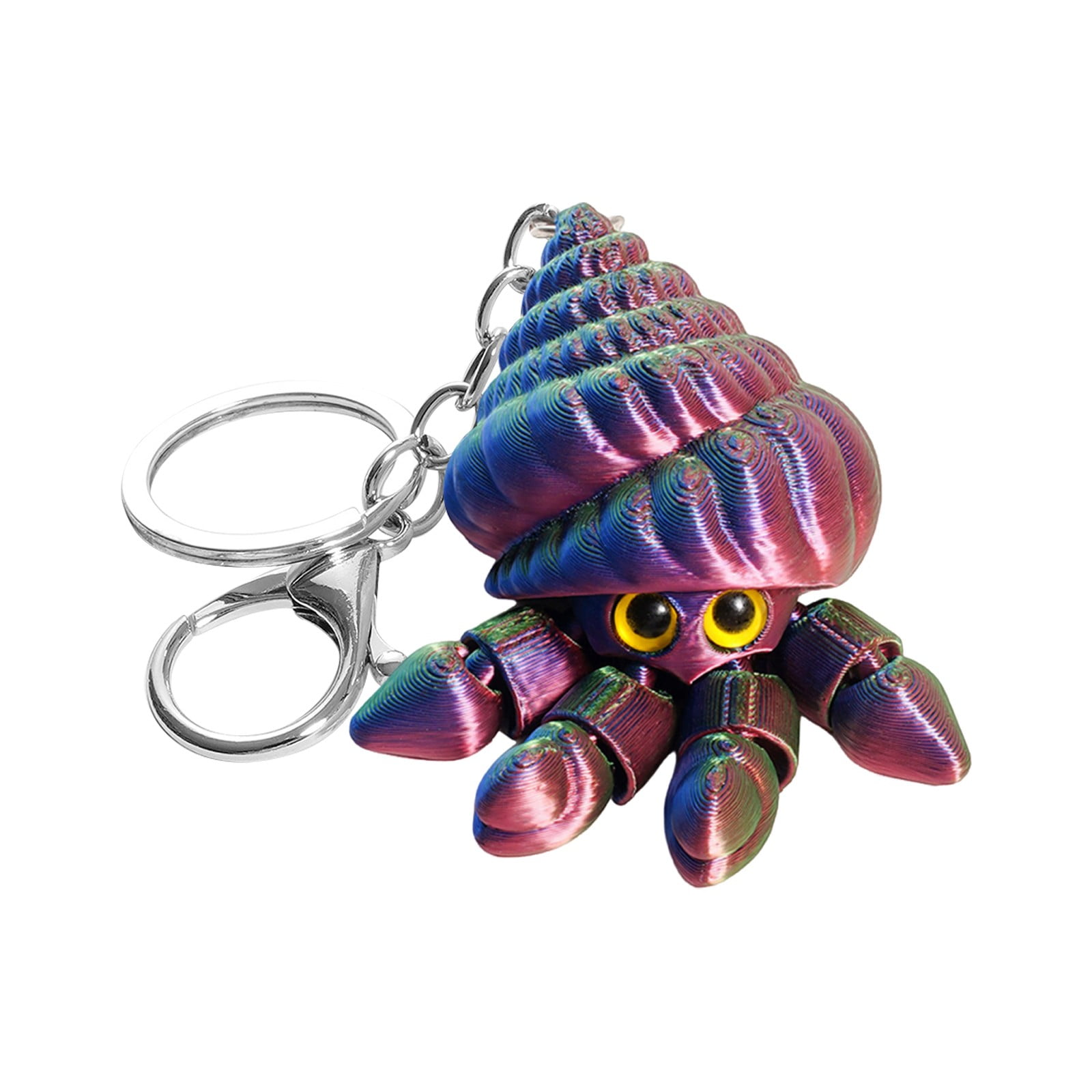 Adorable Blue Hermit Crab Keychain Cute Ocean Animal Key Ring with Clip ...